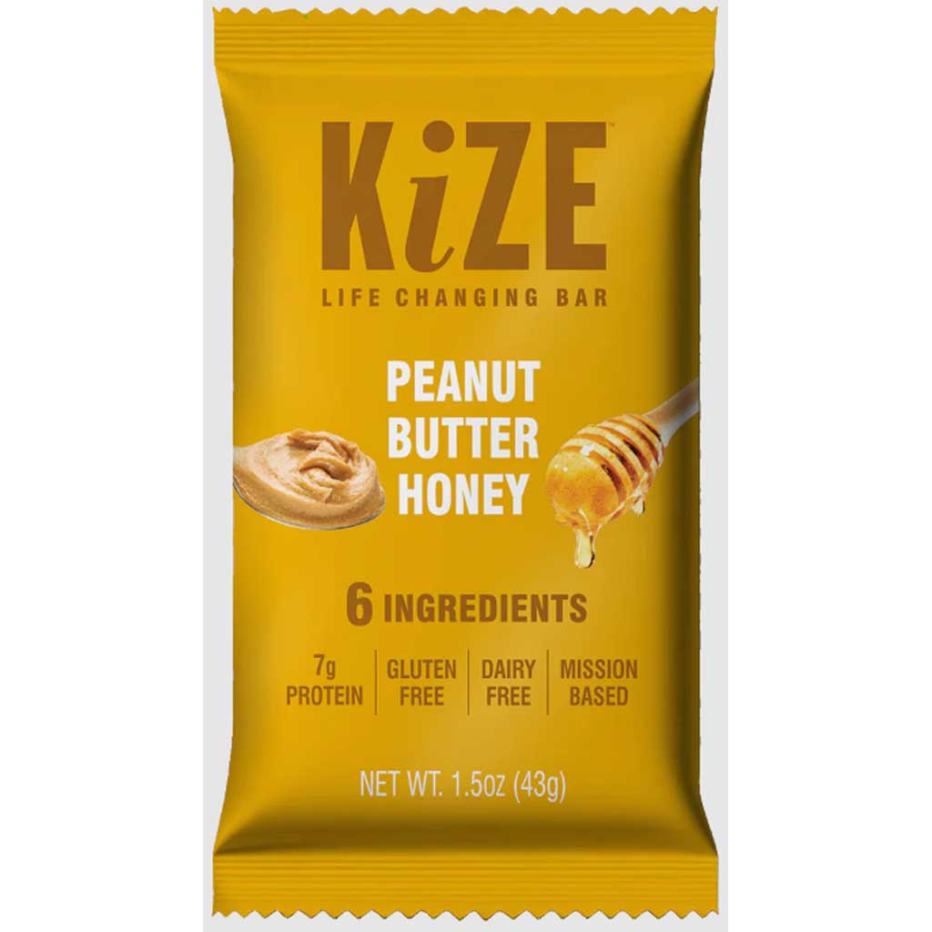KiZE Raw Energy Bar Peanut Butter Honey – Good Vibes Snacks