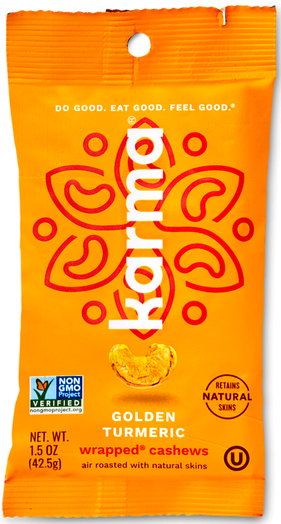 Karma Golden Turmeric Wrapped Cashews for Health Snack Choices – Good ...
