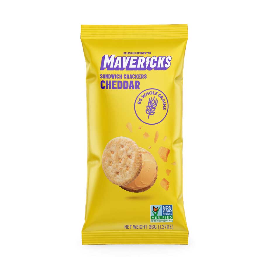Mavericks Sandwich Crackers Cheddar – Good Vibes Snacks