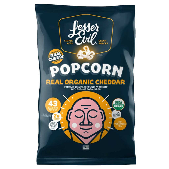 Lesser Evil Cheddar Popcorn – Good Vibes Snacks